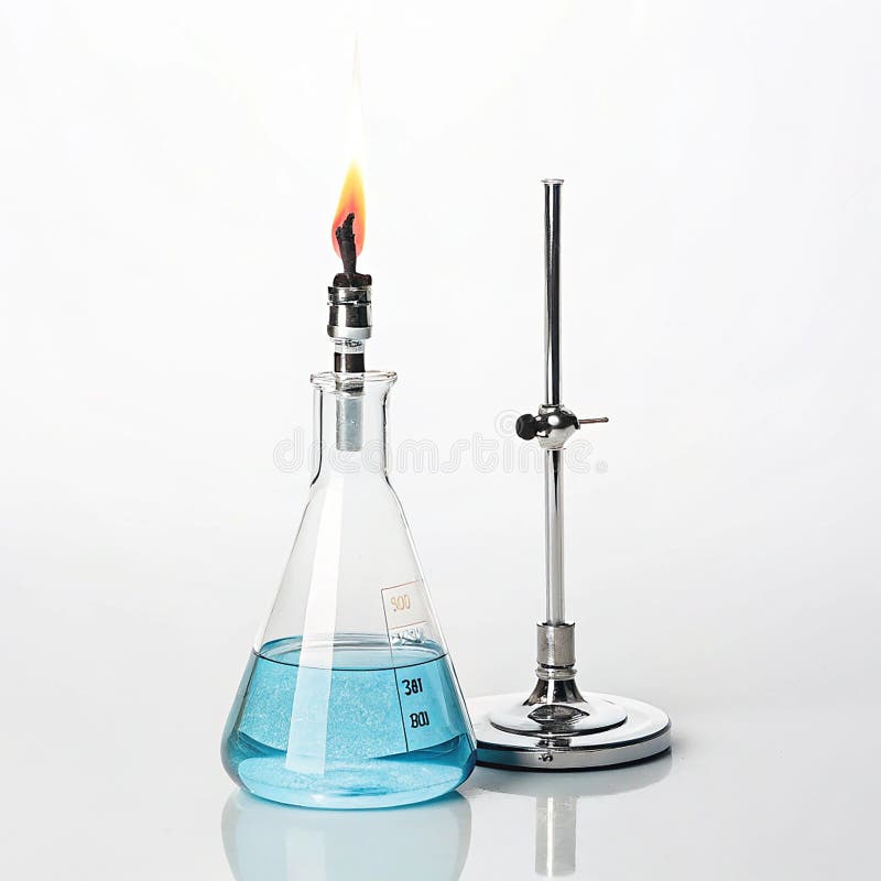 Bunsen Burner with Small Flame Stock Illustration - Illustration of ...