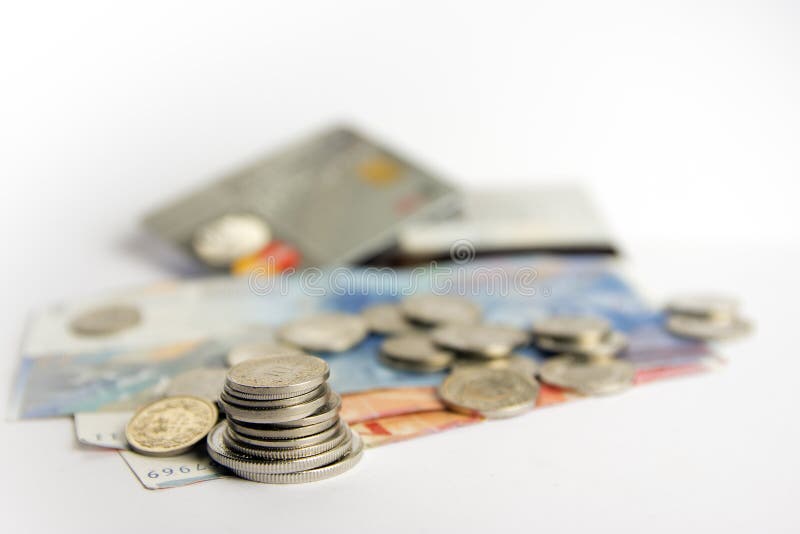 Bunt Av Schweiziska Mynt Och Bills Fotografering för Bildbyråer - Bild ...