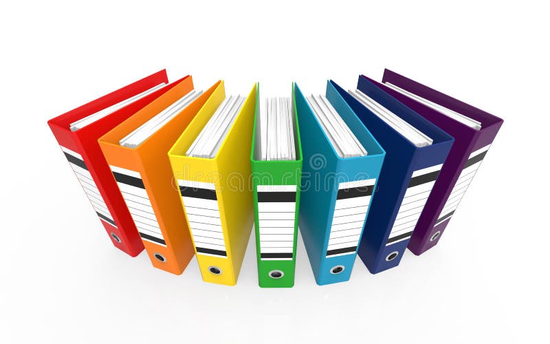 Bunte Büro-Ordner stock abbildung. Illustration von grün - 30775702