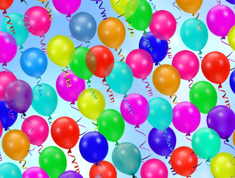 Bunte Ballone stockfoto. Bild von menge, blau, helium - 3343662