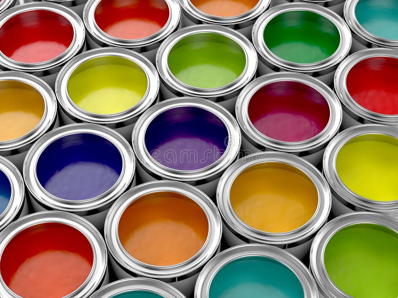 Malen Sie Dosen Bunte Farbe Stock Abbildung - Illustration von gallonen ...