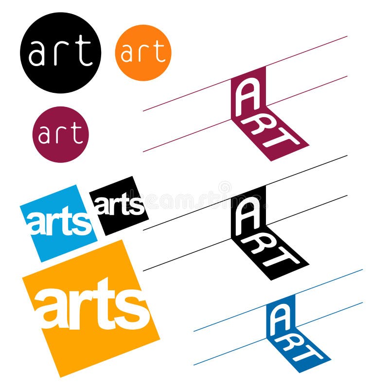 Bunte Kunst-Symbole vektor abbildung. Illustration von unterschiedlich ...