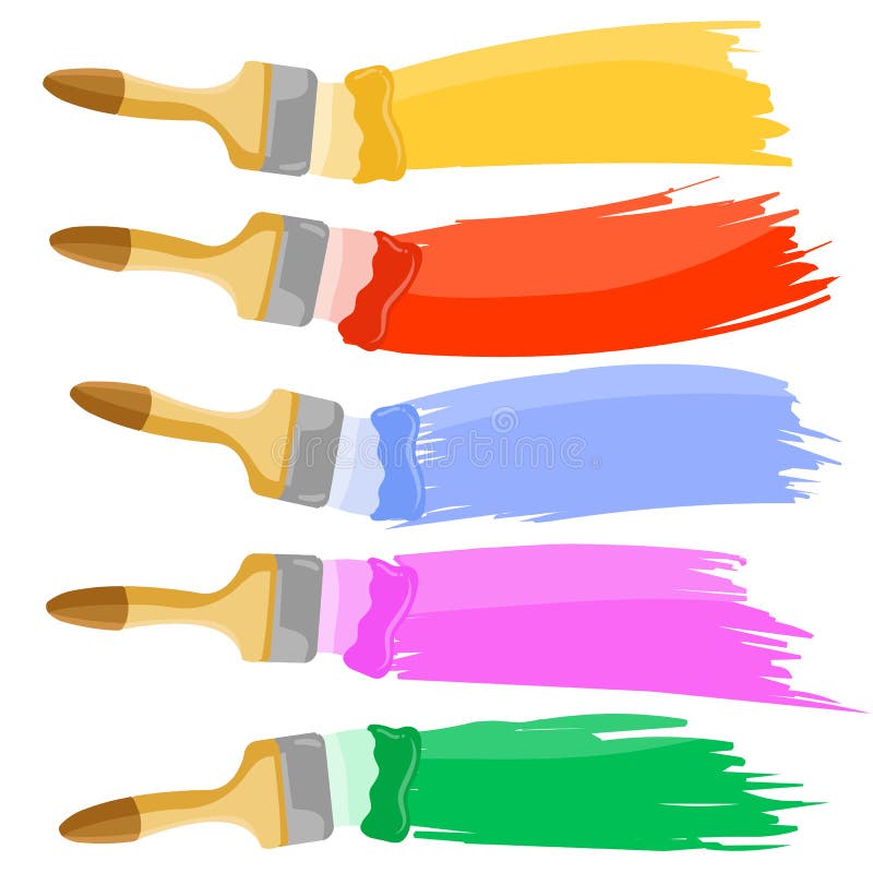 Bunte Pinsel vektor abbildung. Illustration von band - 31709253