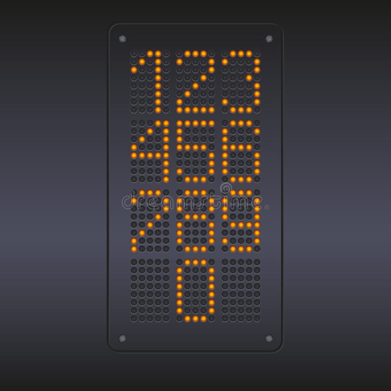 Bunte Platte Des Gelbs LED Mit Zahlen Vektor Abbildung - Illustration ...