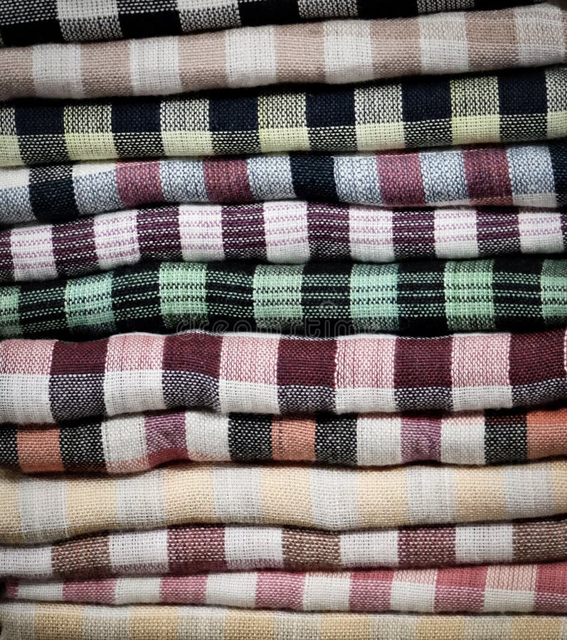 Bunte T?cher, Windel, Gefaltete Gewebe, Stoff Als Hintergrund Stockfoto ...