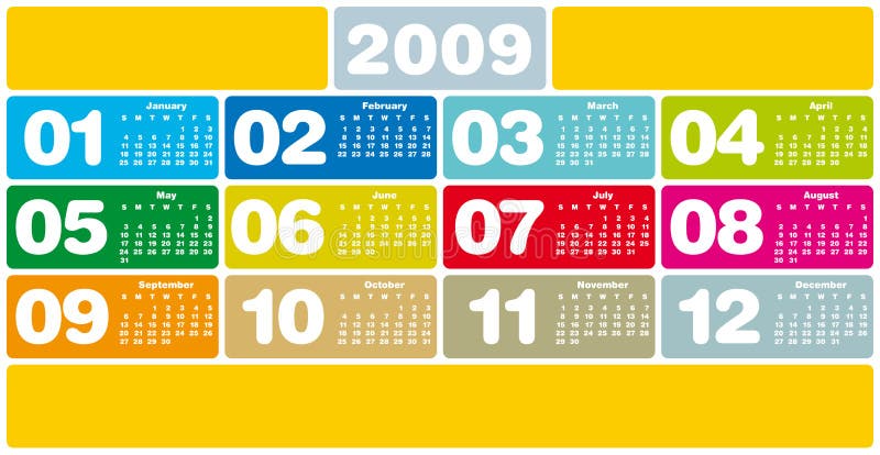 Kalender 2009 vektor abbildung. Illustration von täglich - 4725696