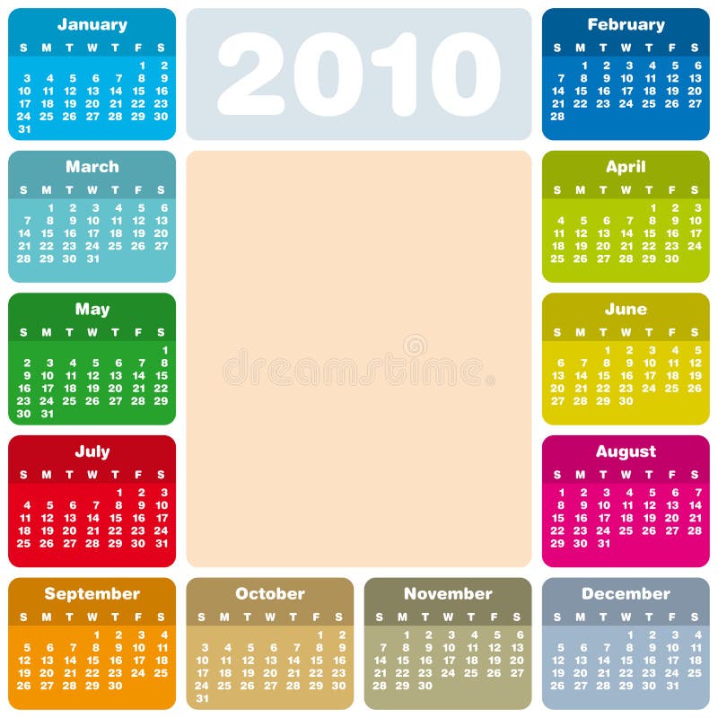 Kalender 2010-2015 stock abbildung. Illustration von 2010 - 11836174