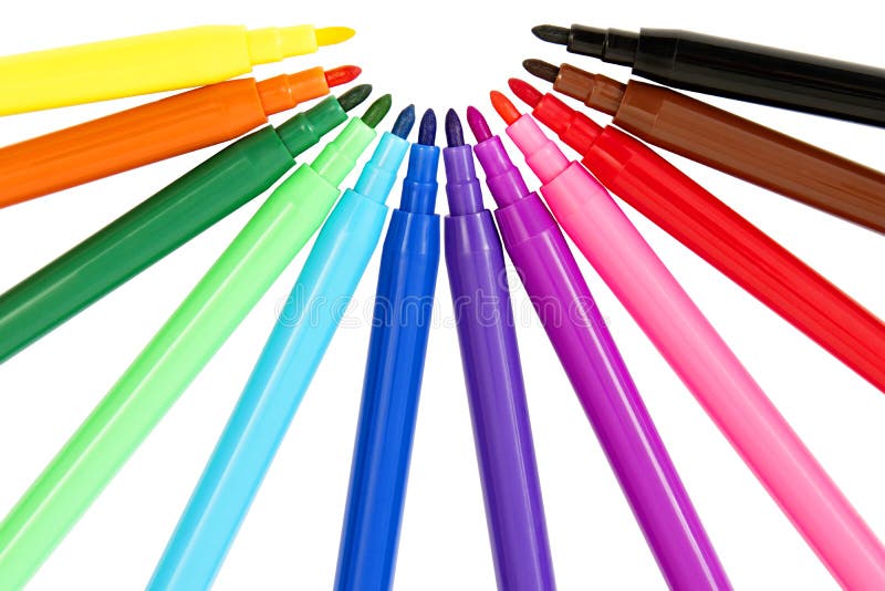Buntes Filzstifte-Set stockfoto. Bild von bunt, organisiert - 43504362
