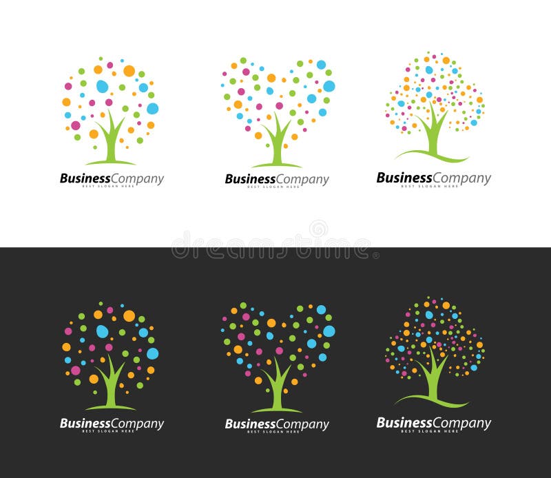 Buntes Baum-Logo vektor abbildung. Illustration von zeichen - 67203978