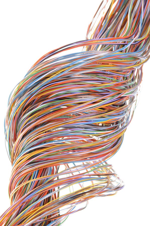 Bunte Telekommunikations-bunte Ethernet-Kabel Angeschlossen An Den ...
