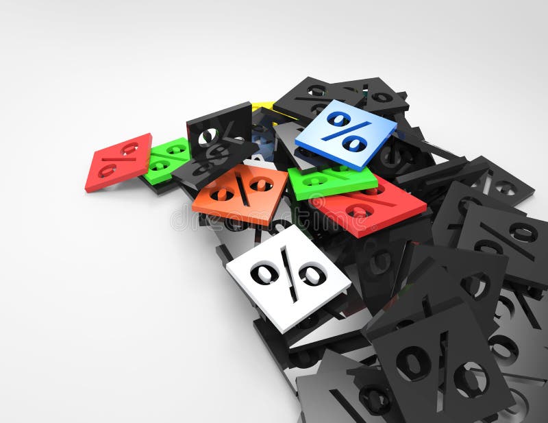 Buntes Symbol Der Prozente 3d Stock Abbildung - Illustration von ...