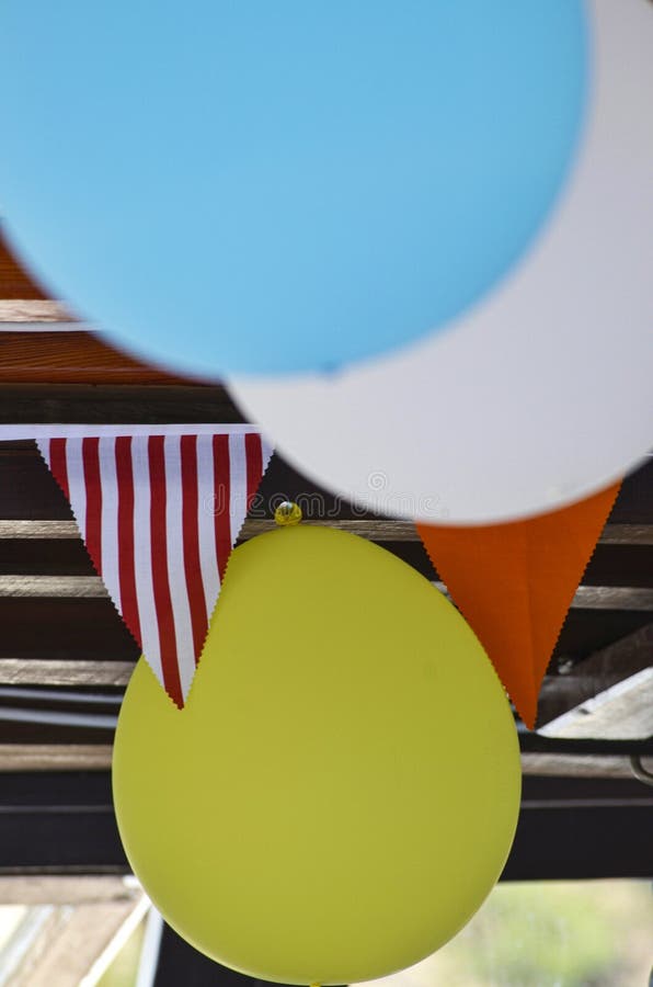 Bunting and Balloons stock photo. Image of play, white - 344759644