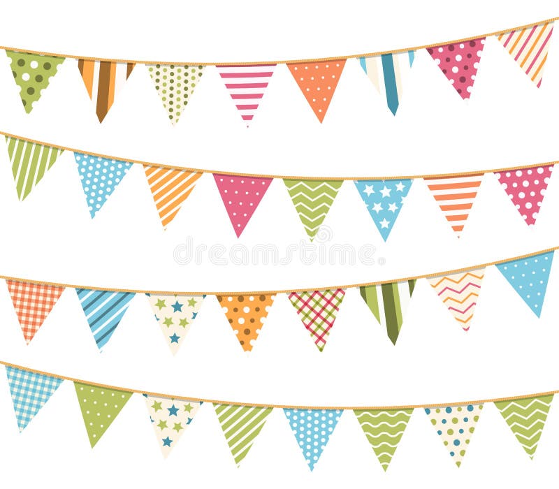 Vector Set of Hand Drawn Doodle Bunting Stock Vector - Illustration of ...