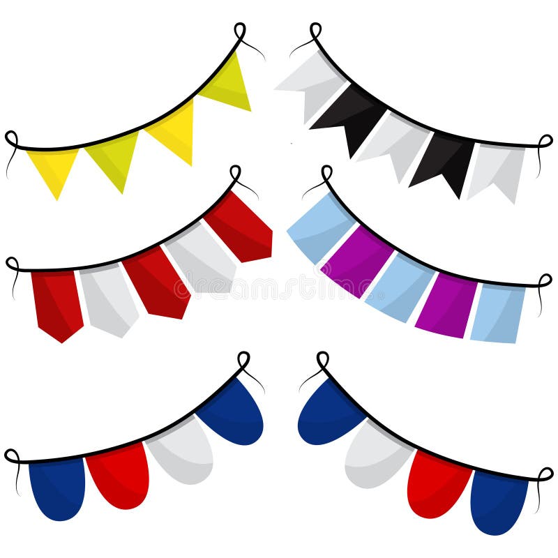 Bunting flag vector set stock vector. Illustration of celebration ...