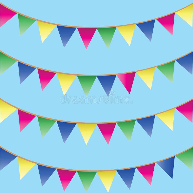 Seamless Pattern with Bunting Flags Stock Vector - Illustration of flag ...