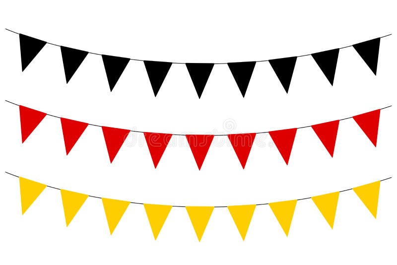 Bunting Garland, Set of Triangular Flag Strings, German Unity Day ...
