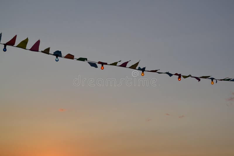 Bunting stock photo. Image of bunting, orange, lights - 49053294