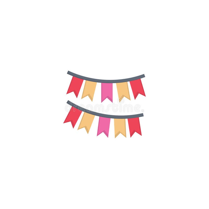 Bunting Vector Flat Colour Icon Stock Vector - Illustration of ...