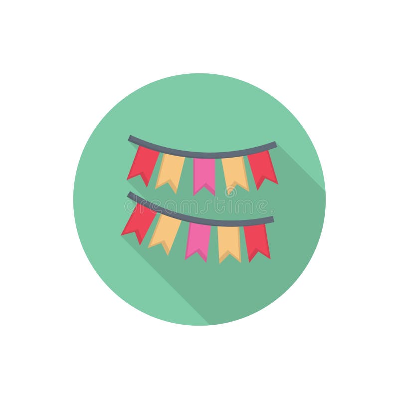 Bunting Vector Flat Colour Icon Stock Vector - Illustration of birthday ...