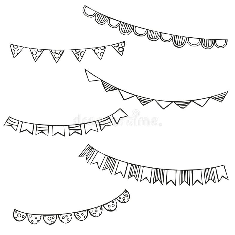 Bunting Clip Art Black And White