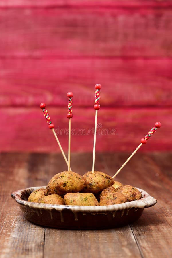 Bunuelos De Bacalao, Spanish Cod Fritters Stock Photo - Image of course ...