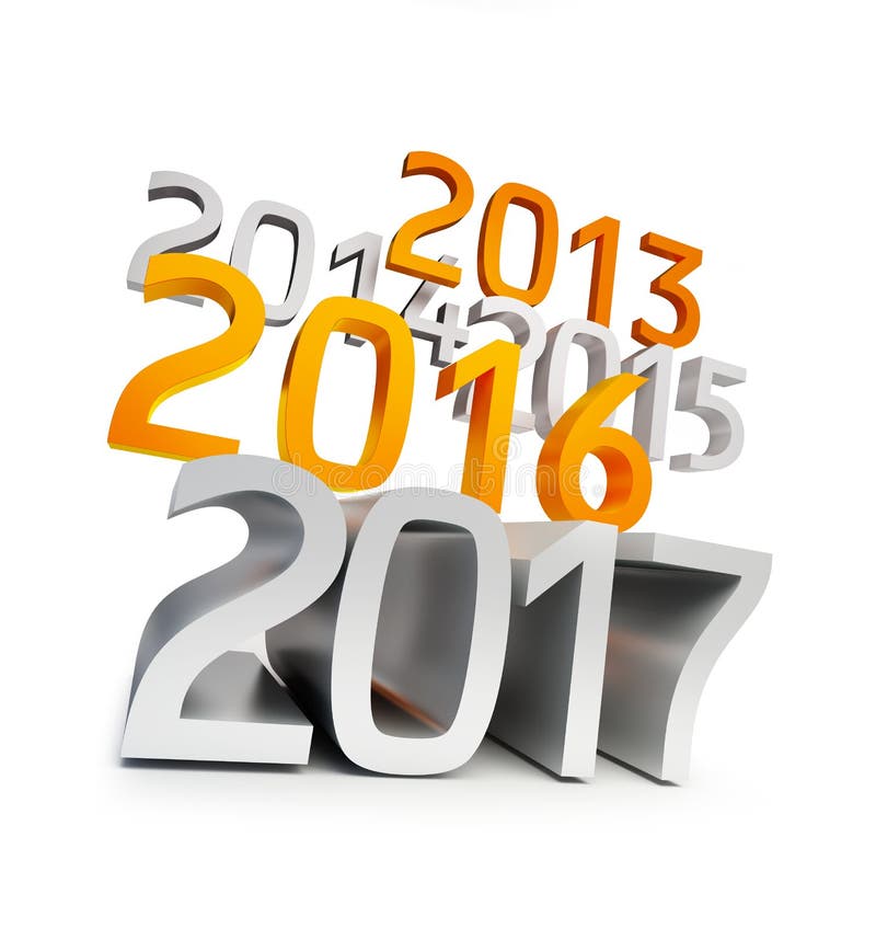 Buon Anno 2017 Illustrazioni 3D Illustrazione di Stock - Illustrazione ...