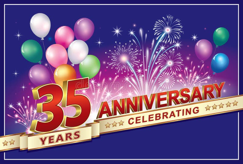 Buon compleanno 35 anni illustrazione vettoriale. Illustrazione di ...