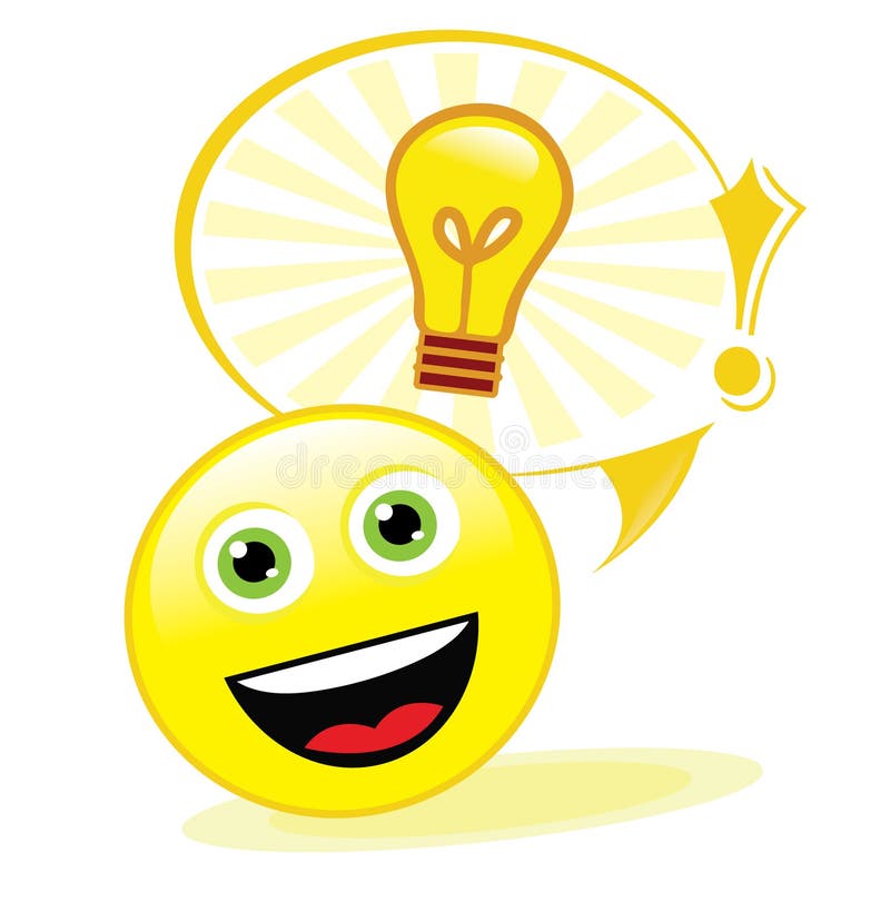 Emoticon - idea brillante illustrazione di stock. Illustrazione di ...