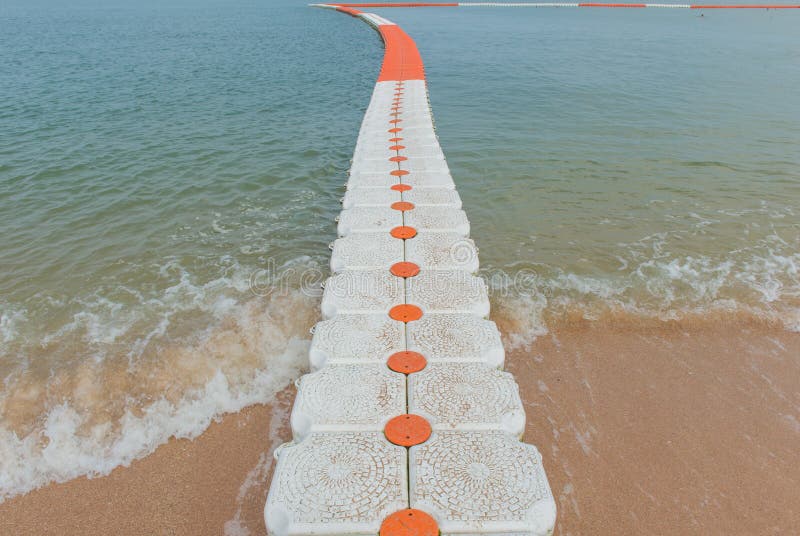 Buoy Barrier on Sea Surface To Protect People from Boat Stock Photo ...