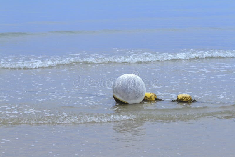Buoy boat on the beach stock image. Image of horizon - 218750653