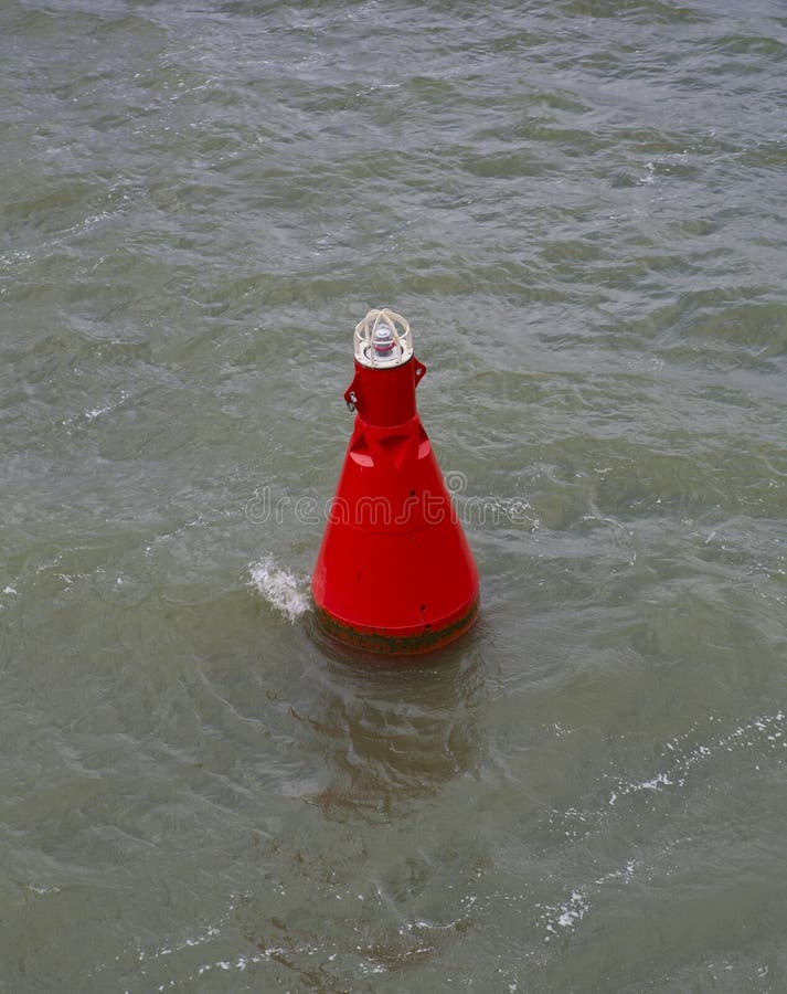 Buoy in Middle of Sea or River Stock Image - Image of assistance ...