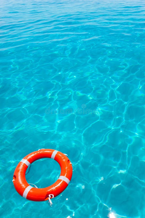 Inflatable Ring Floating in Swimming Pool on Sunny Day Stock Image ...