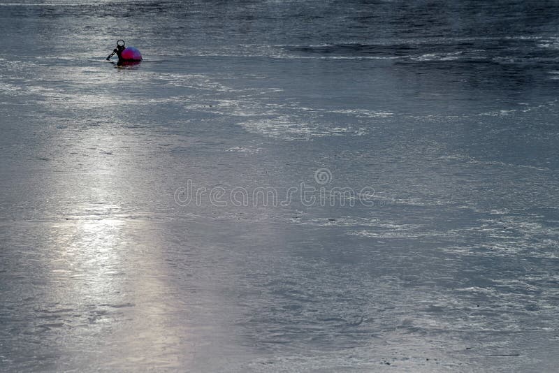 Buoy and Reflections on Ice Stock Image - Image of frost, shade: 266686963