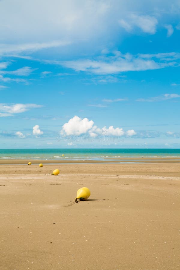 Buoy and sea stock photo. Image of line, sand, normandy - 99593148