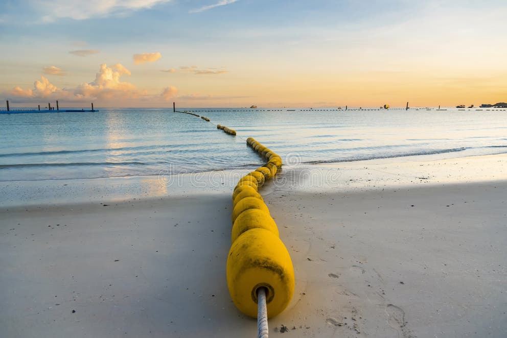 Buoyancy on the Beach, Sign Warning Dangerous Stock Photo - Image of ...
