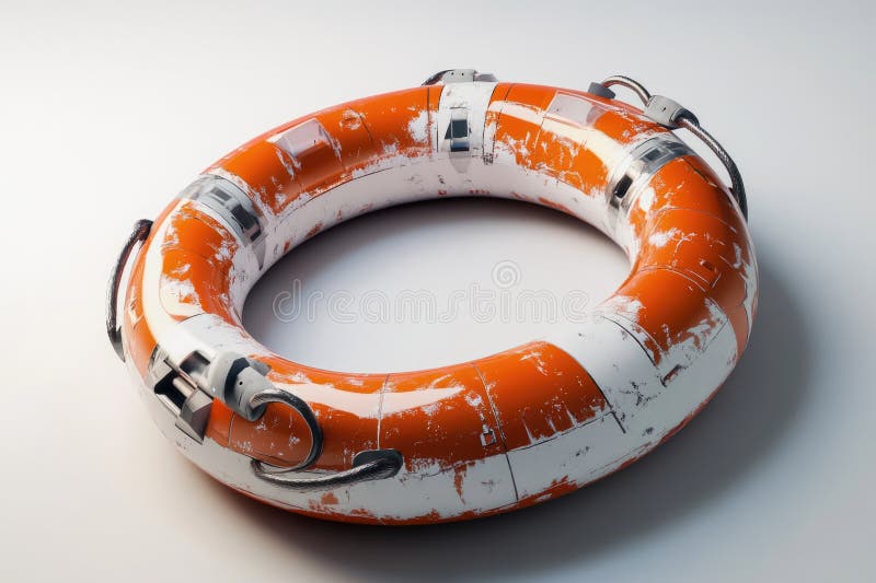 A Buoyant Device Designed for Saving Lives, Floating on a White Surface ...