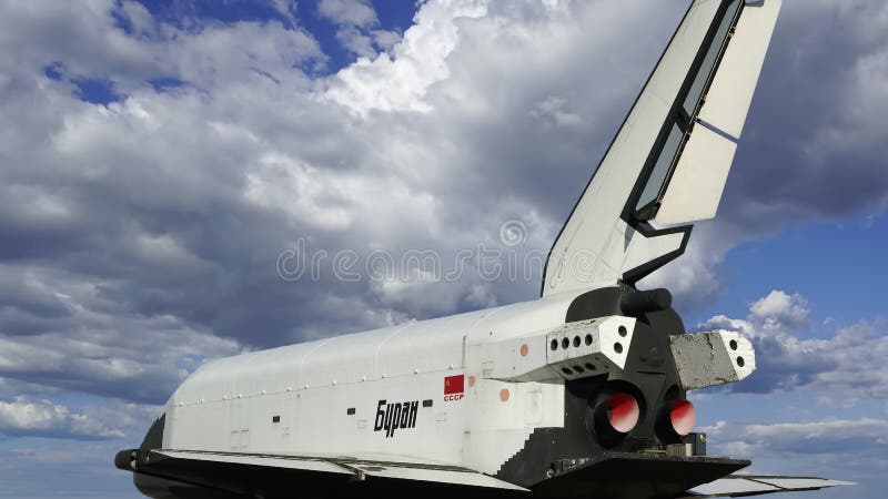 The Buran Spacecraft -- Soviet Orbital Vehicle, Against the Moving ...