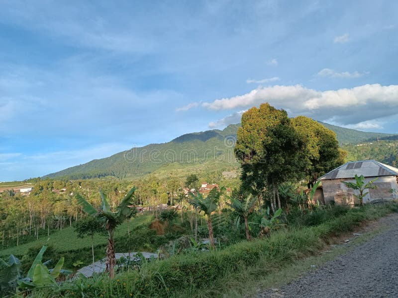 Burangrang Mountain View from Lembang Cipada Stock Photo - Image of ...