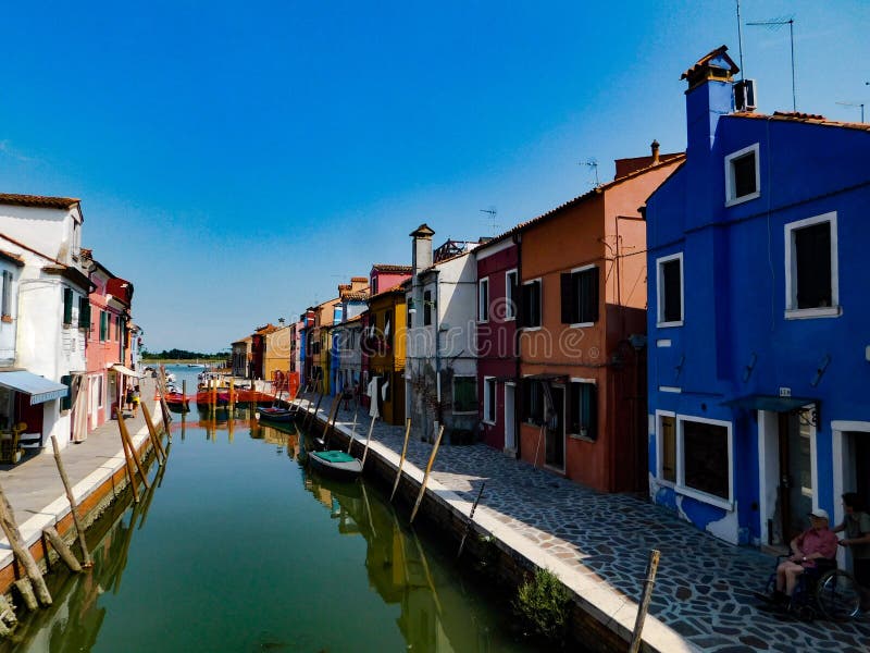 Burano stock image. Image of tourism, waterway, neighbourhood - 213615299