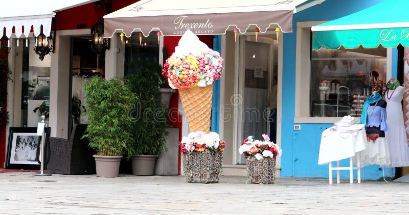 Burano Luxury Gelato Storefront Stock Video - Video of flavors, store ...