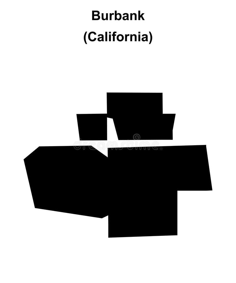 Burbank outline map stock vector. Illustration of california - 386056325