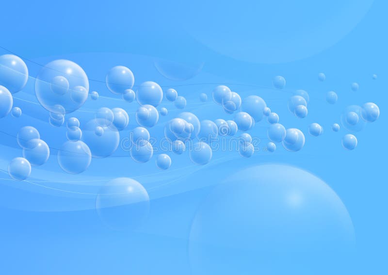 Burbujas Transparentes En Un Fondo Azul Ilustración del Vector ...