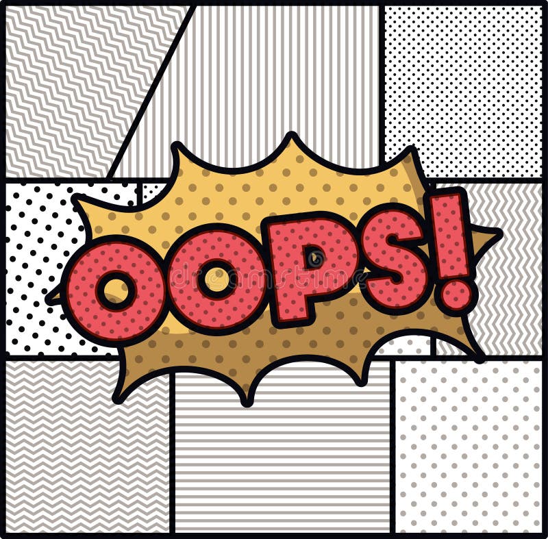 Burbuja De La Expresión Con Oops Estilo Del Arte Pop Ilustración del ...