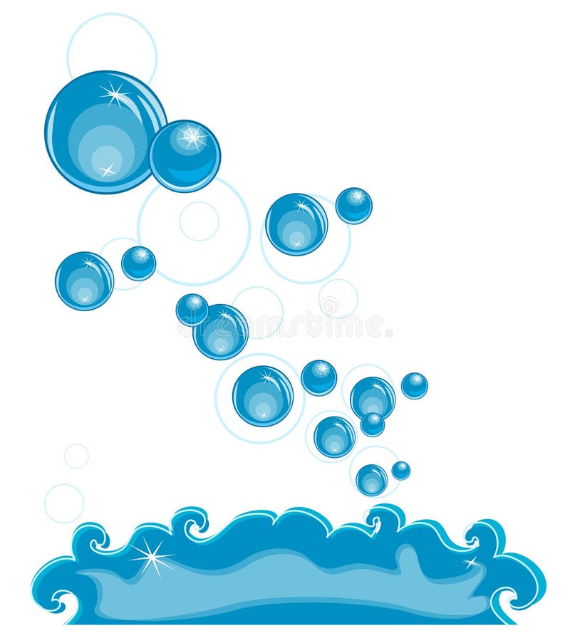 Burbujas azules ilustración del vector. Ilustración de encrespado ...