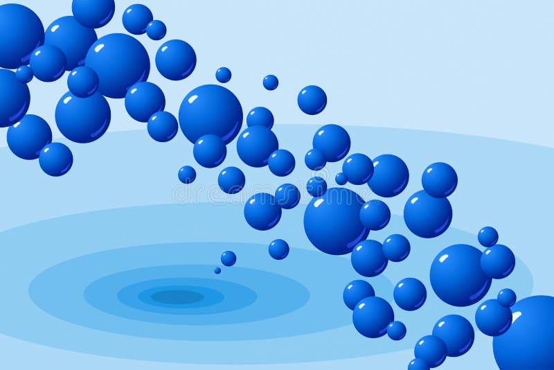 Burbujas azules ilustración del vector. Ilustración de burbuja - 5192261