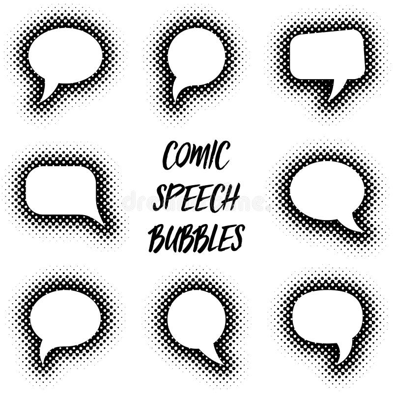 Burbujas Cómicas Del Discurso De La Historieta Del Vector Ilustración
