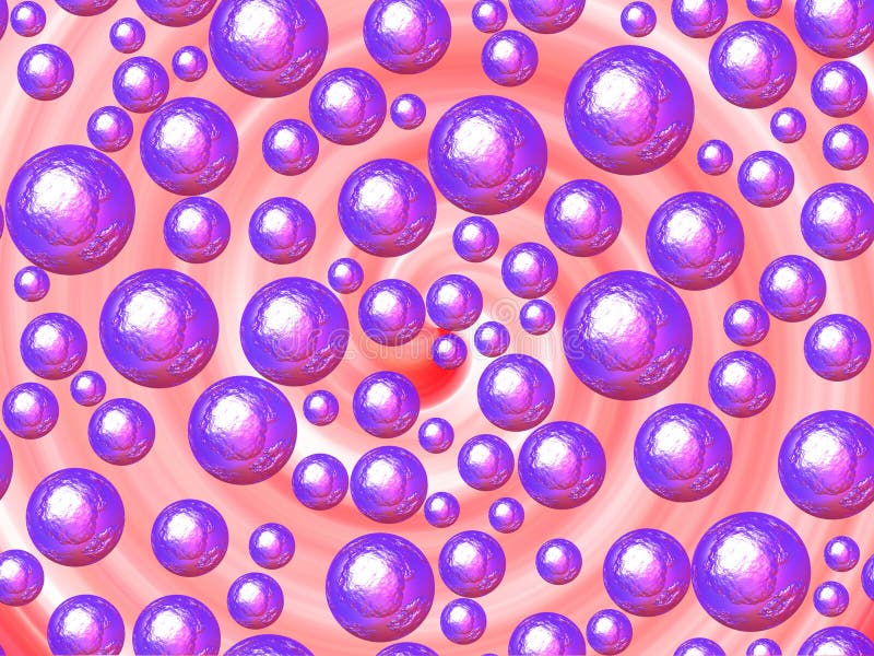 Burbujas Violetas Con Formas En Fondo Rosado Circular Foto de archivo ...