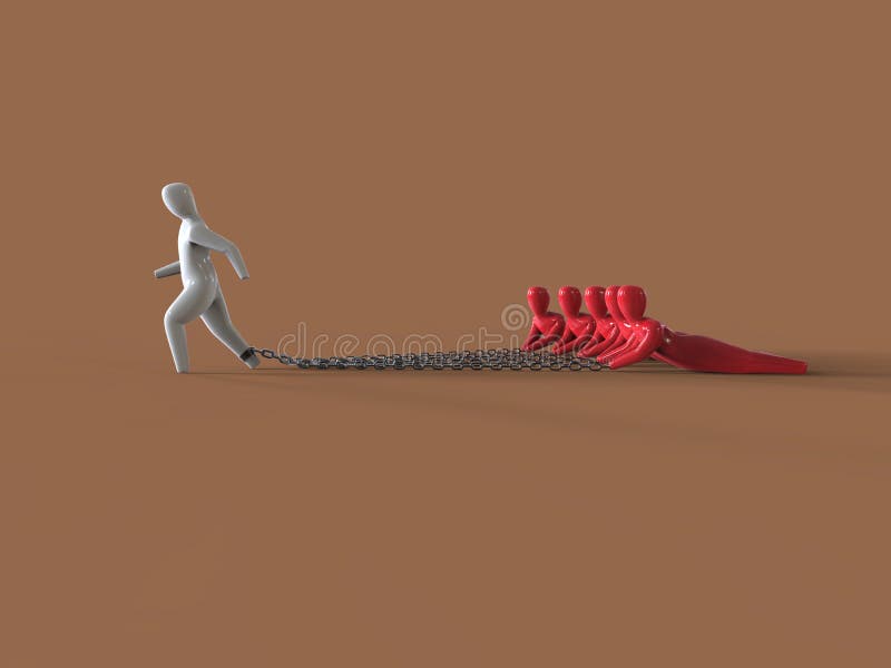 Burden - 3D Illustration stock illustration. Illustration of captive ...