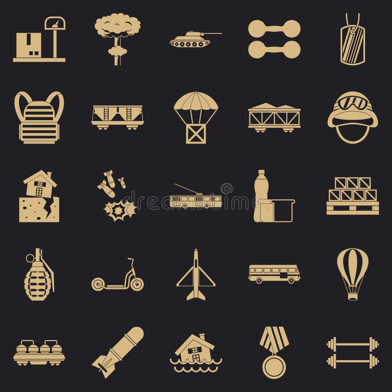 Burden Icons Set, Simple Style Stock Vector - Illustration of heavy ...