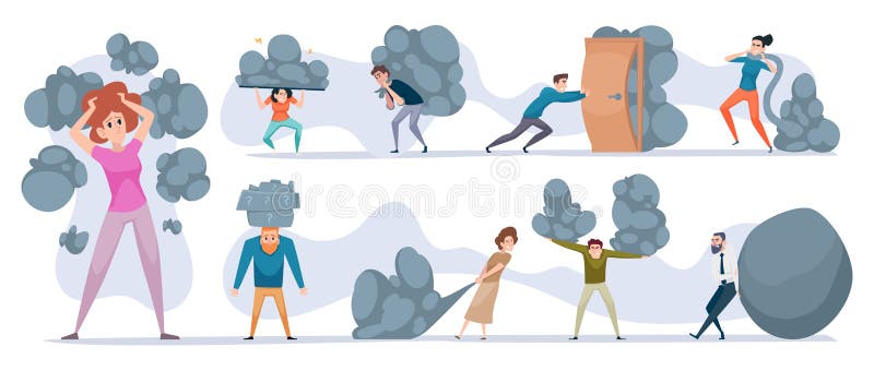 Burdened Life. Stressful Problems Overload Life Problems Difficulty ...